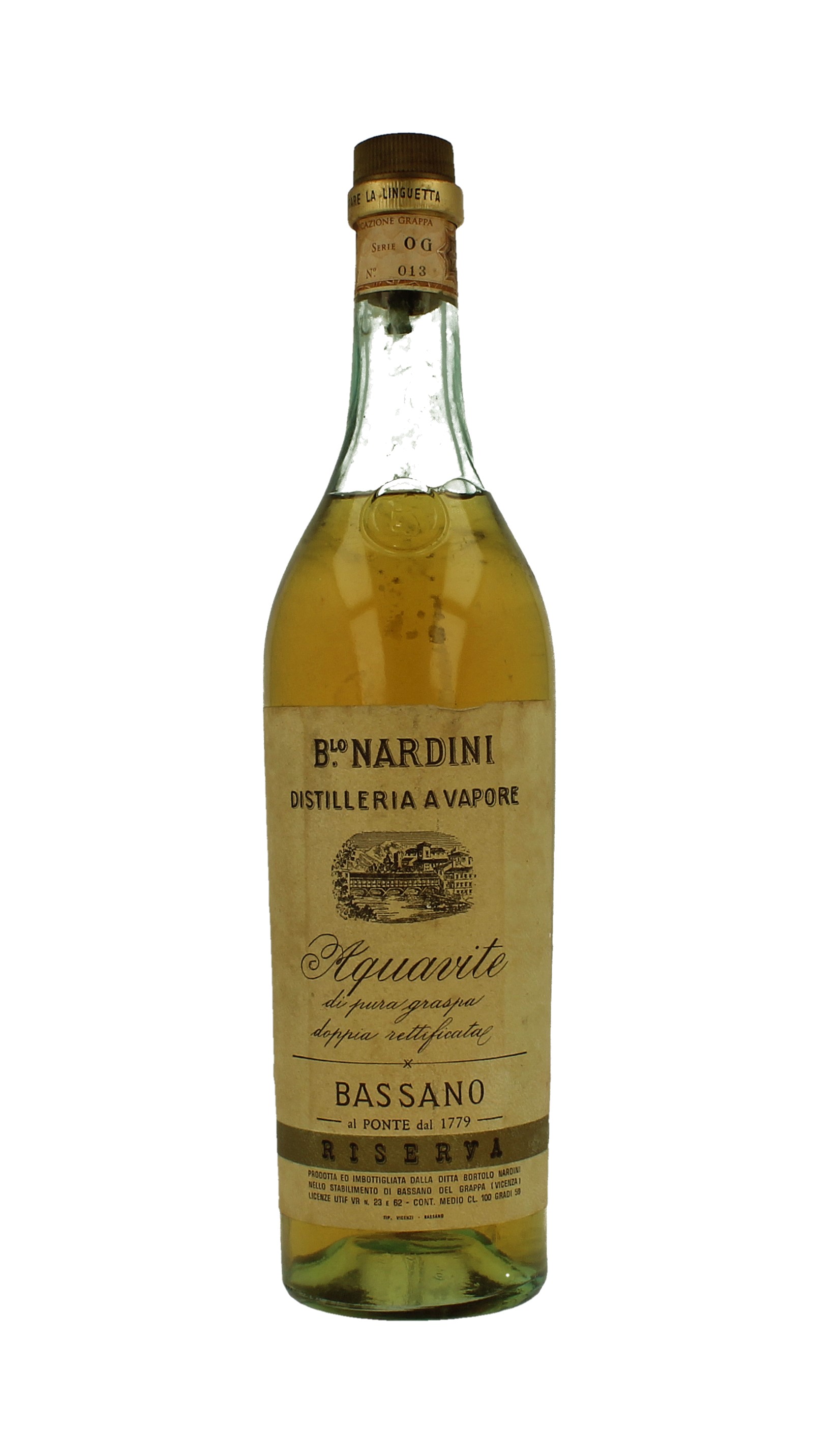 GRAPPA NARDINI Bot 60/70's 100cl 50% Riserva - Products - Whisky Antique, Whisky & Spirits