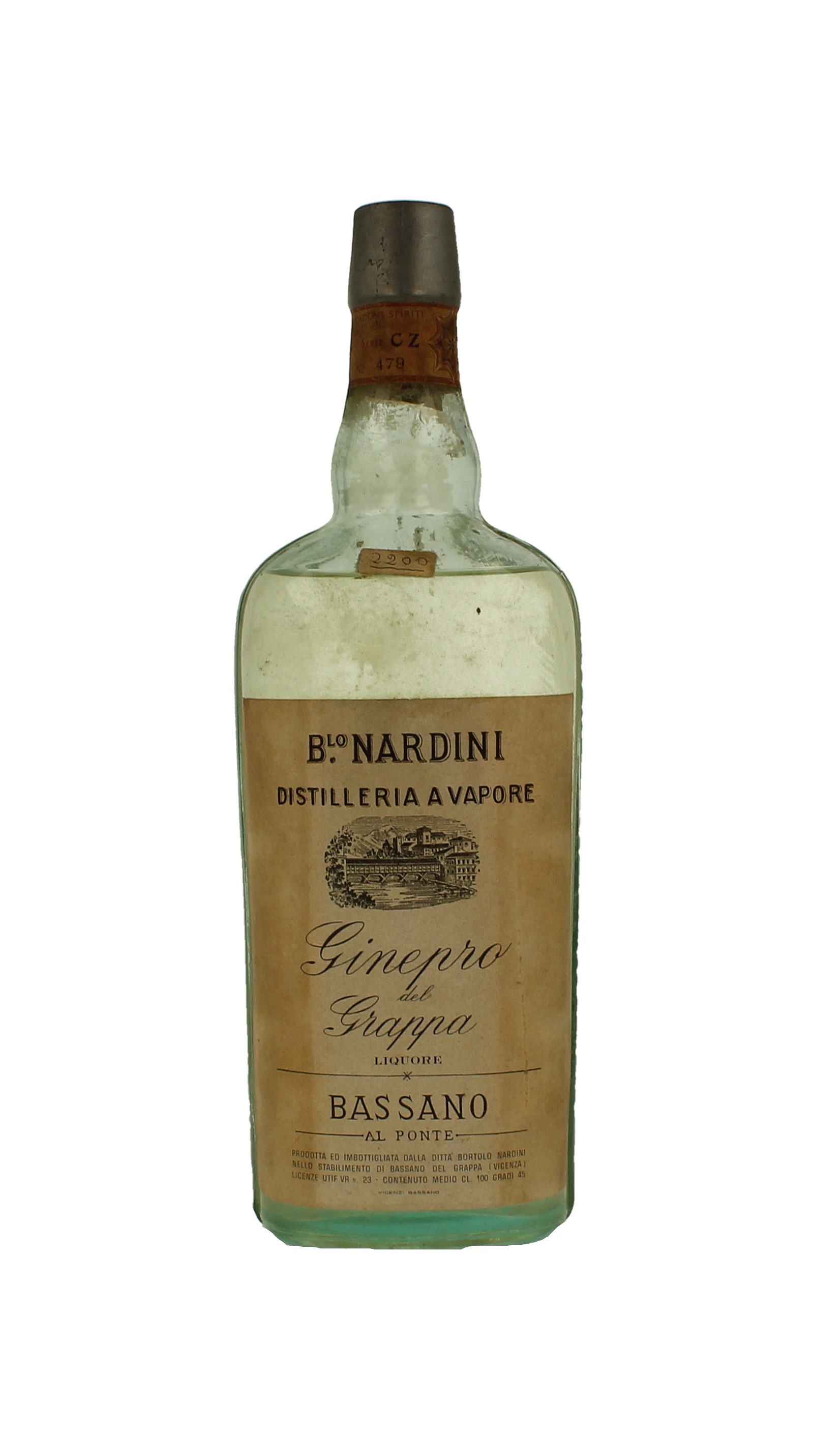 GRAPPA NARDINI BOTTLED IN THE 60'S /70'S 100cl 45% Ginepro del Grappa ...