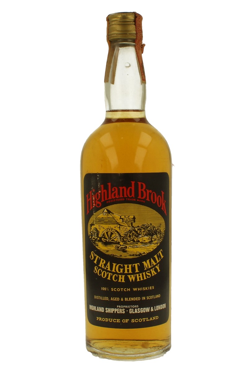 highland Brook straight Malt Bot. in the 60'S /70's 75cl 43% Highland ...