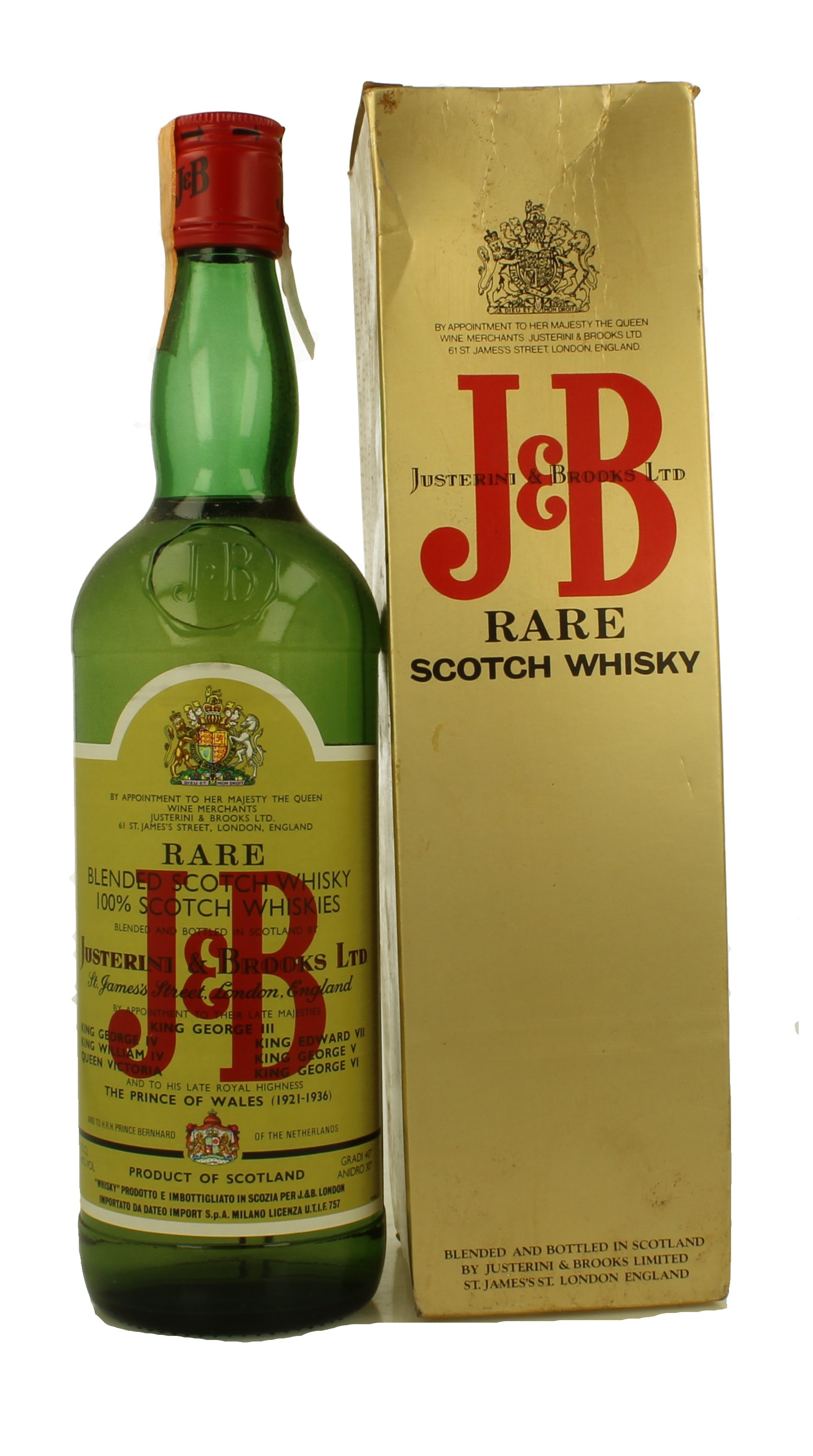 J&B BLEND Scotch Whisky 8 Years Old Bot. in the 60'S /70's 75cl 43% ...