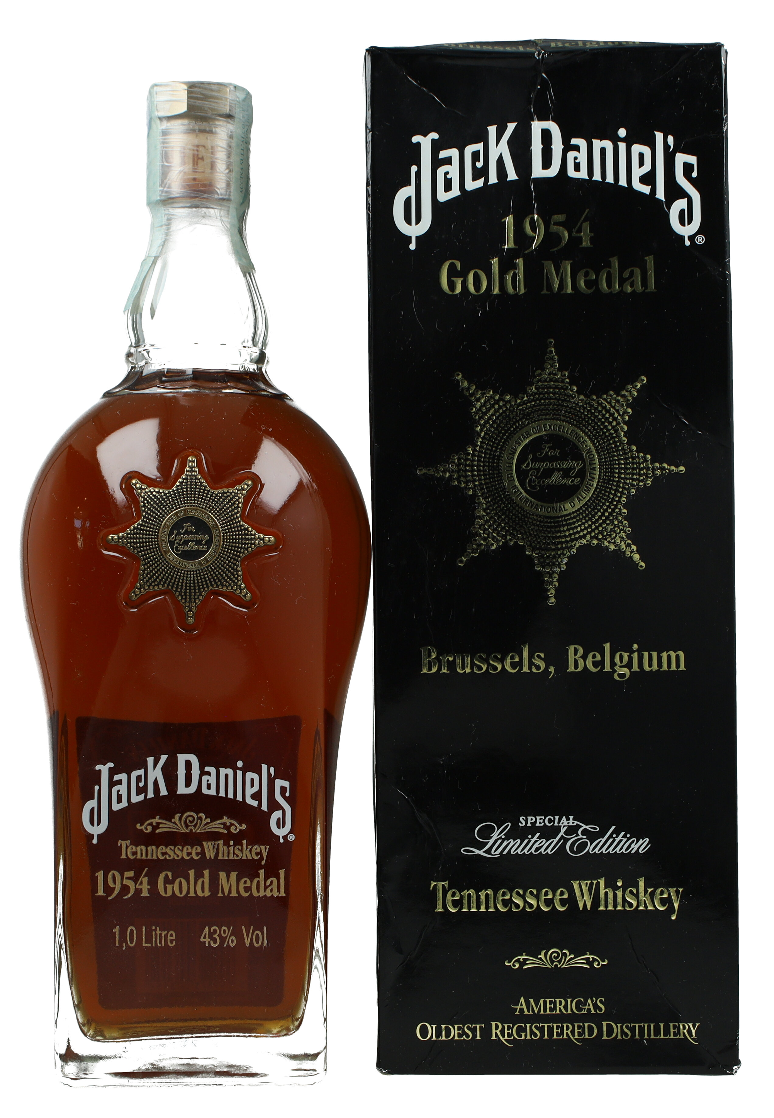 JACK DANIEL'S Tennessee Whiskey Decanter 1954 Gold Medal 75cl 45% OB ...