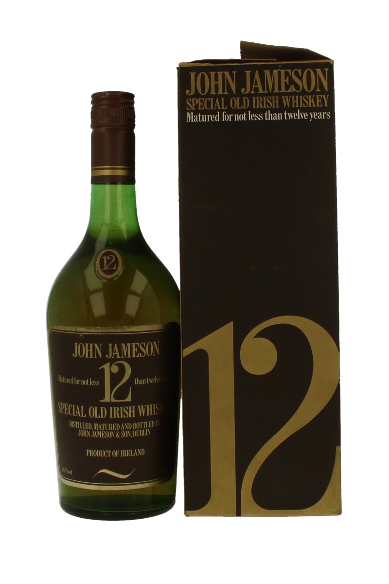 JAMESON IRISH WHISKEY 12 Years Old - Bot.70's 4/5 Quart 86 proof ...