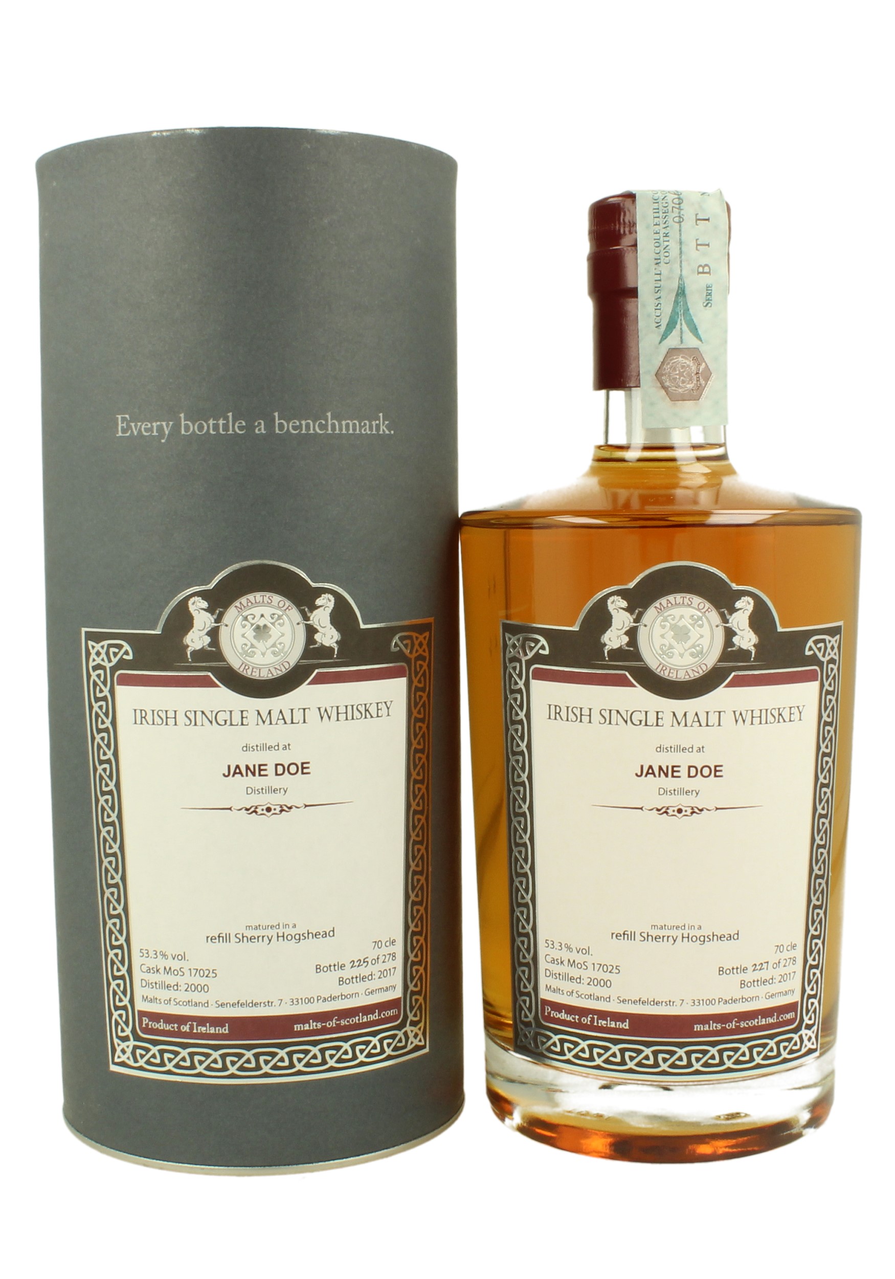 JANE DOE Single Malt 2000 2017 53.3% Malt of Scotland - Refill Sherry ...