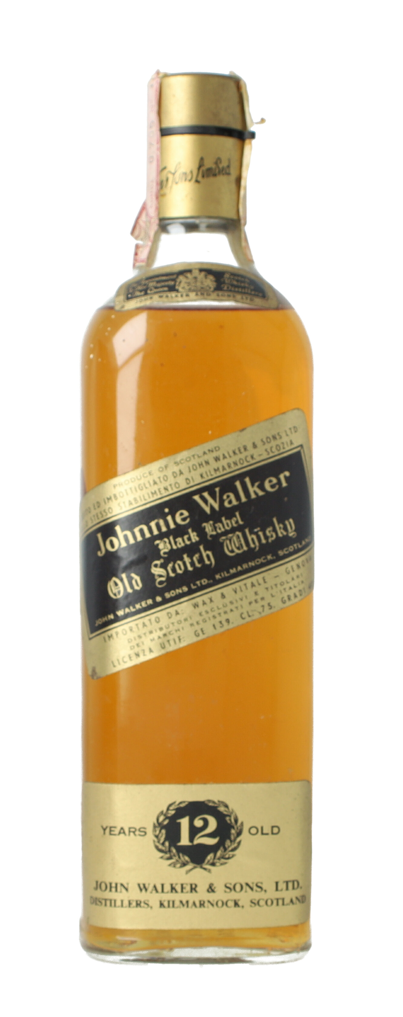 JOHNNIE WALKER Black Label 12 Year Old - Bot. in The 70's 75cl 40% - Products - Whisky Antique ...