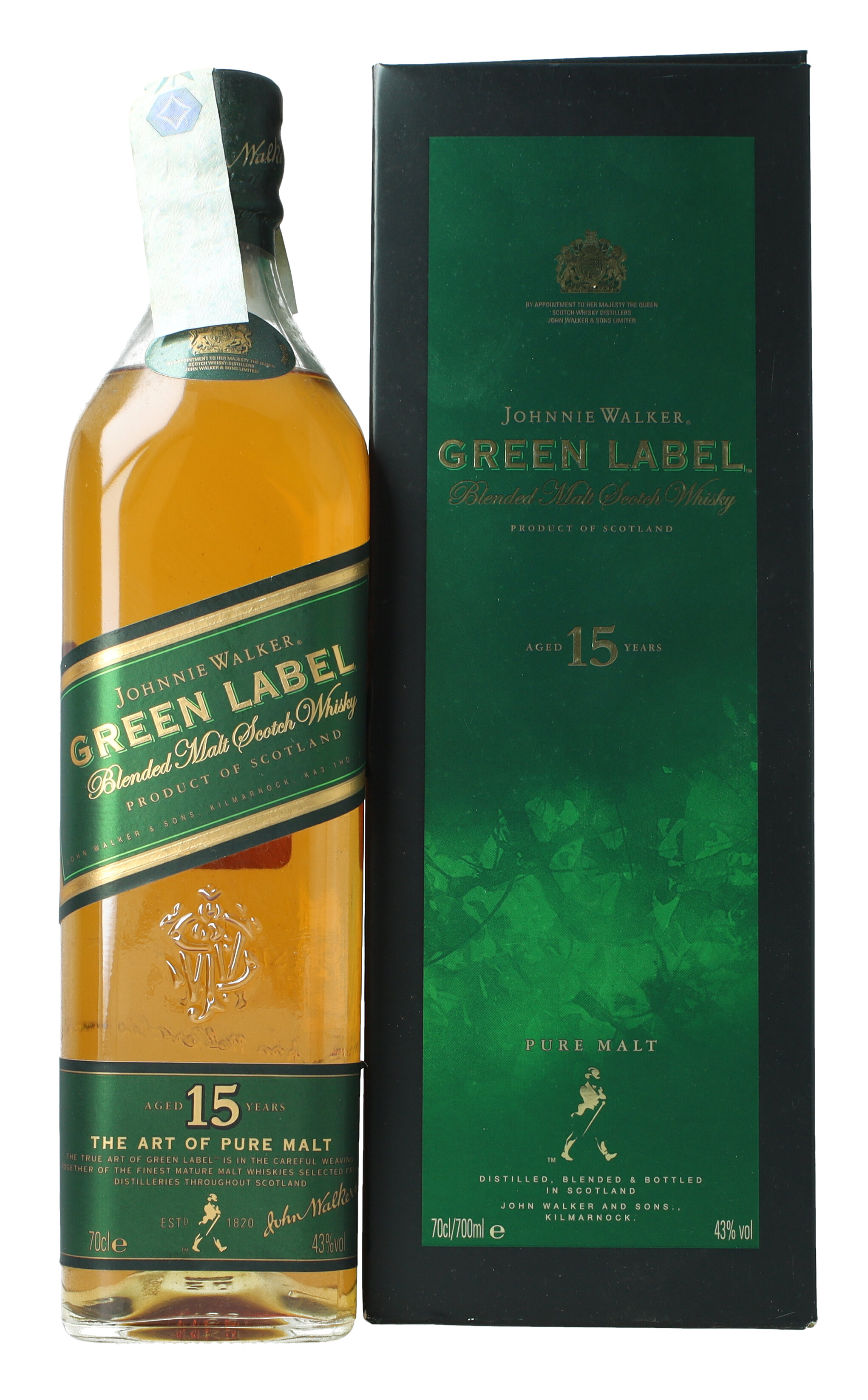 JOHNNIE WALKER Green Label (Clynelish) 15 years old Bot in The 90's ...