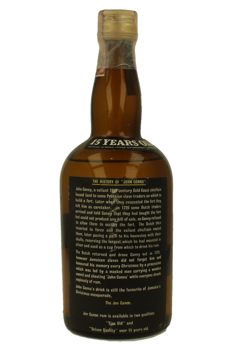 Jon Canoe Deluxe Quality Rum Over 15 Years old 70cl 74% Orlandi Import ...