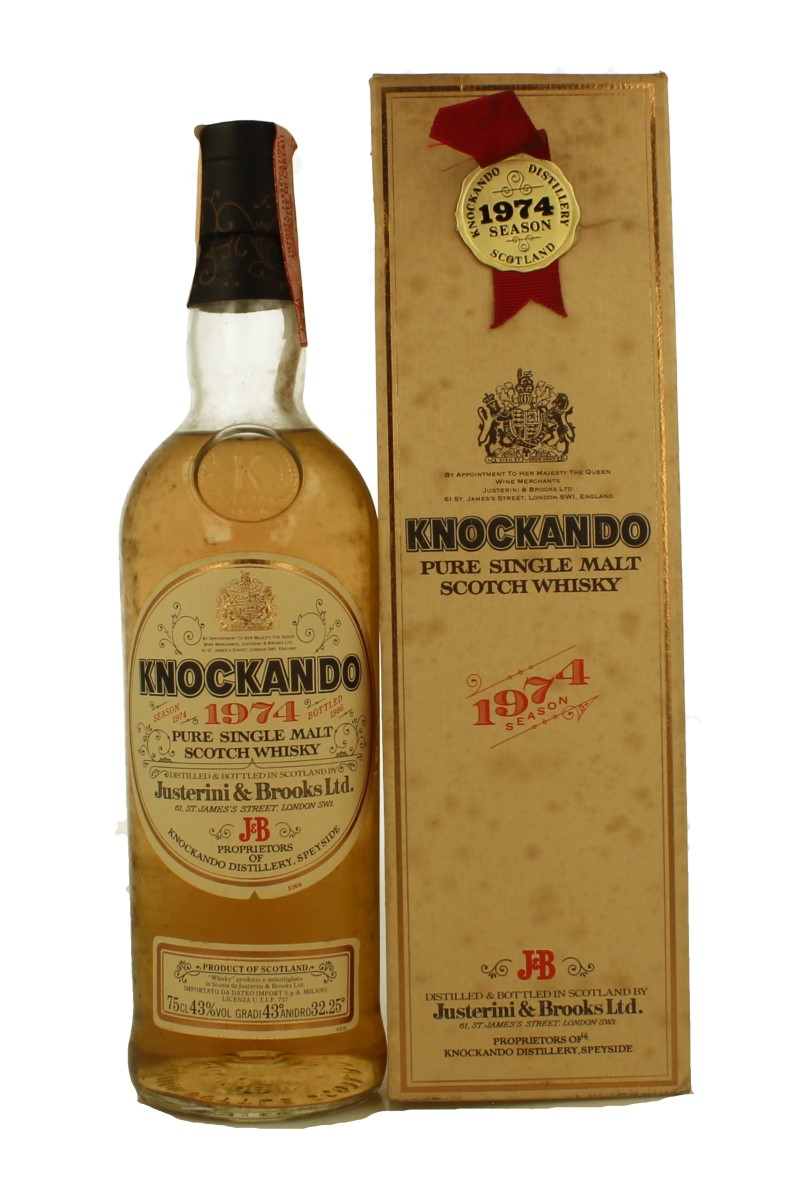 KNOCKANDO Pure Single malt Scotch Whisky 12 Year Old 1974 1986 75cl 43% ...