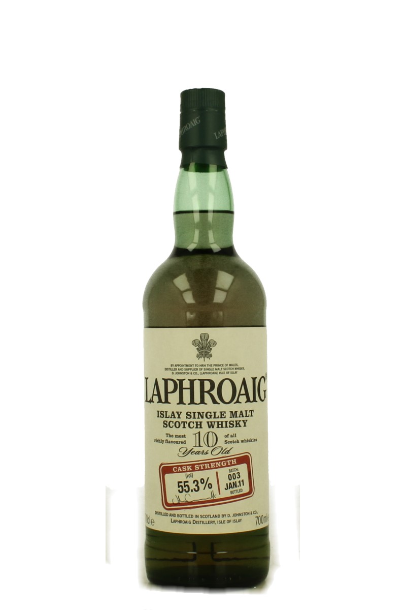 Laphroaig Islay Scotch Whisky 10 Years Old Bottled 2011 70cl 55.3% OB ...