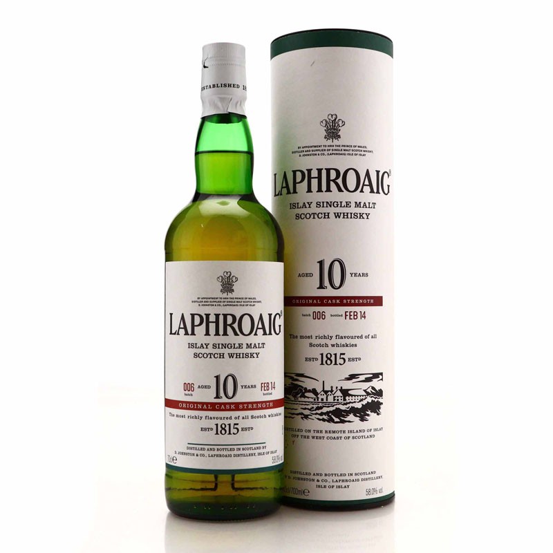 Laphroaig Islay Scotch Whisky 10 Years Old bottled 2014 70cl 58% OB ...