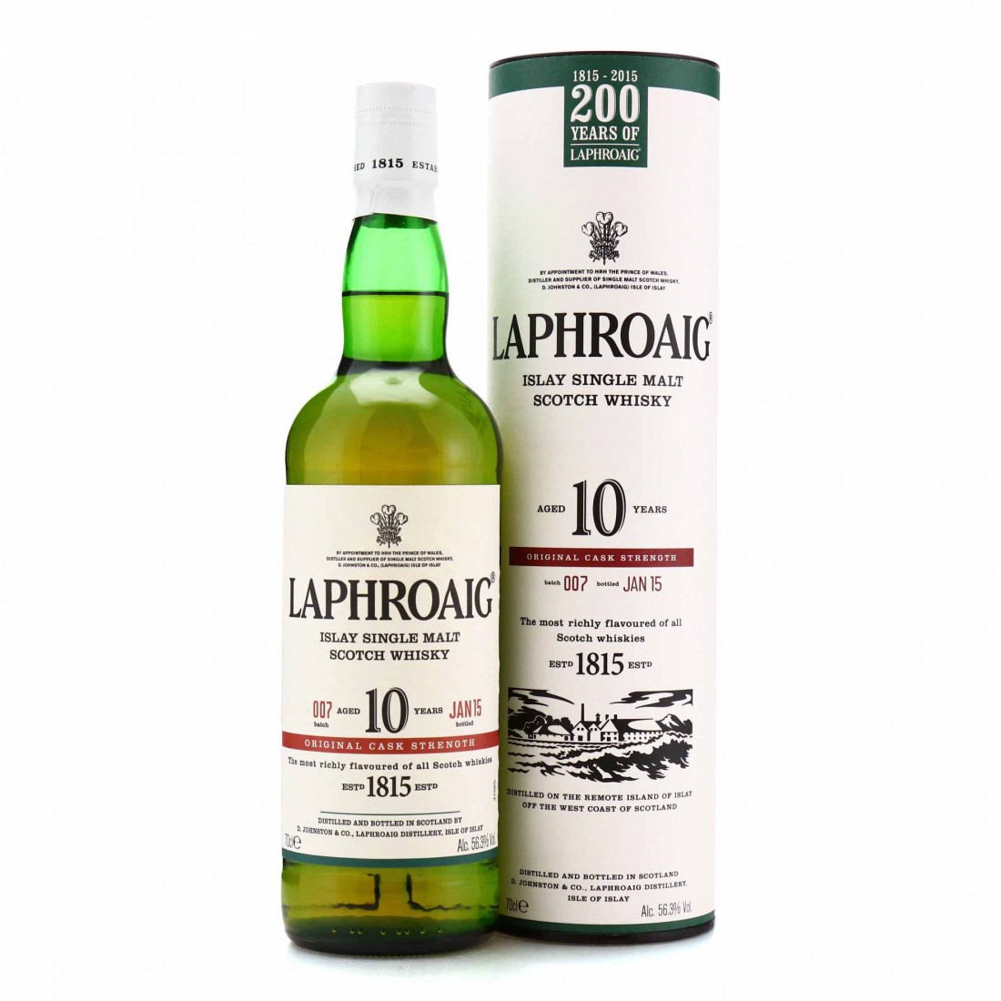 Laphroaig Islay Scotch Whisky 10 Years Old bottled 2015 70cl 56.3% OB ...