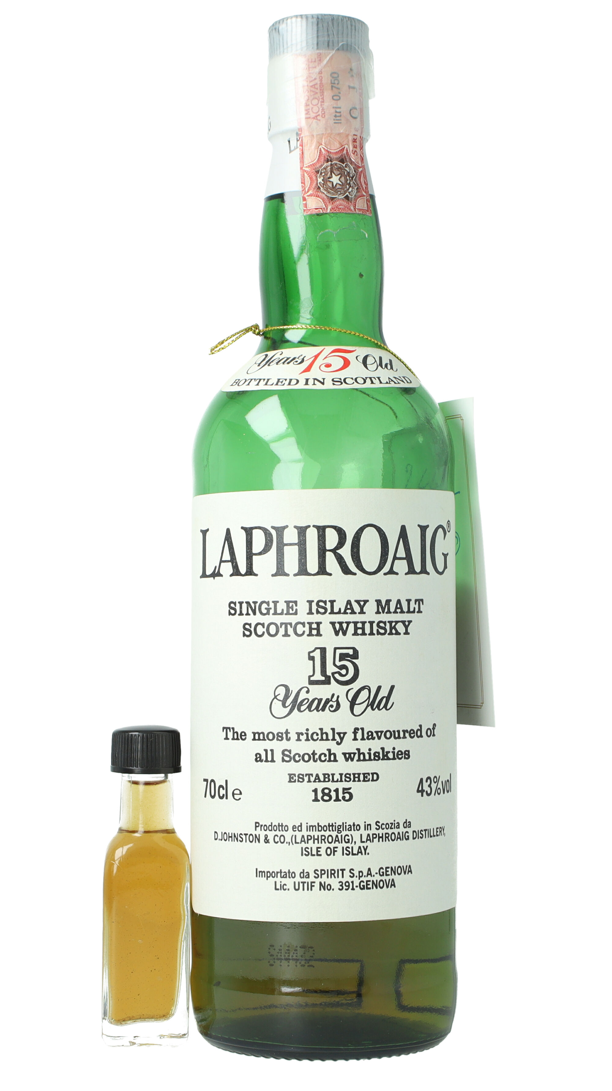 Laphroaig Islay Scotch Whisky SAMPLE 2CL !!!!! 15 years old Bottles ...