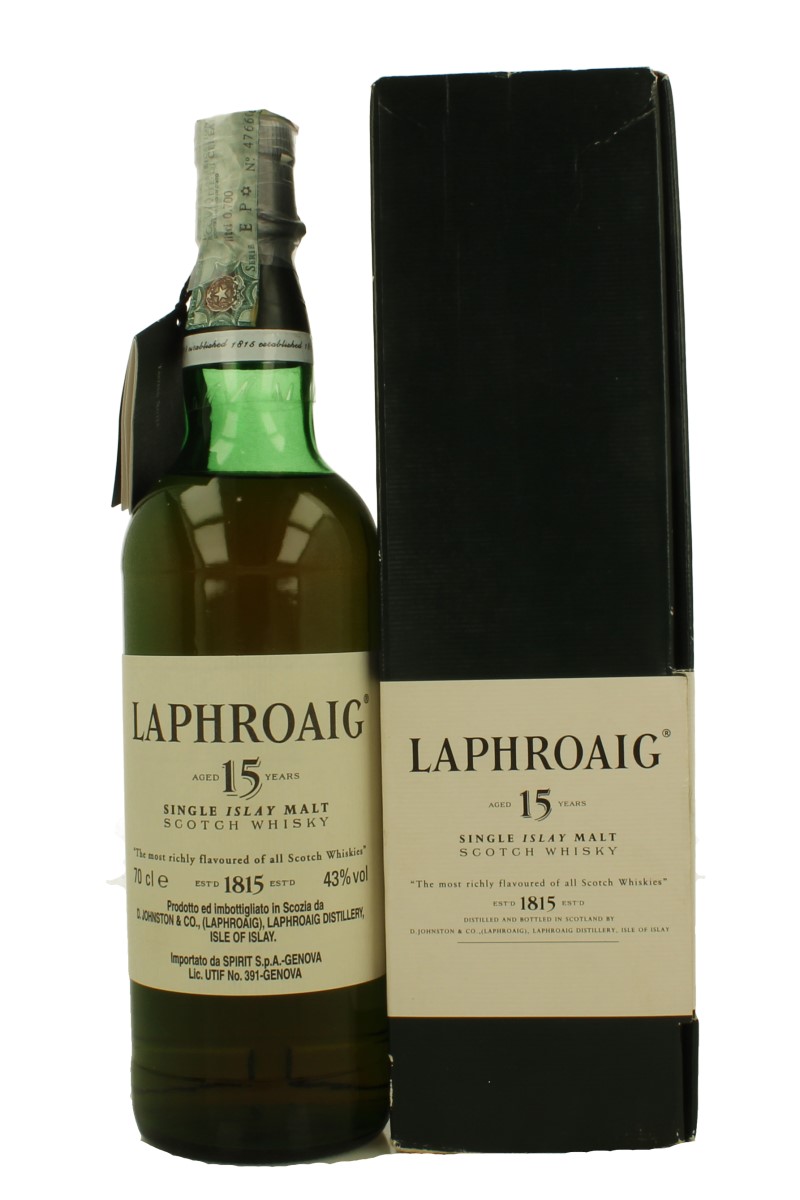 Laphroaig Scotch whisky 15 Years old Bot in The 90's early 2000 70cl 43 ...