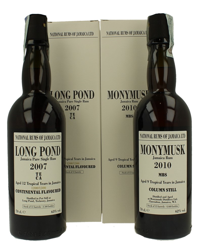 LONG POND & MONYMUSK 12yo & 9yo 2007, 2010 to 2019 70cl 63% & 62% ...