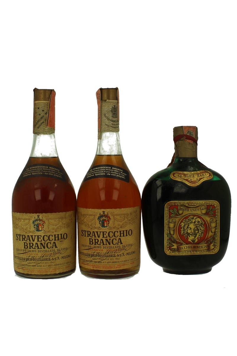 lot of 12 old Italian And French Brandy Mixed Bot 60's 75cl 40% ...