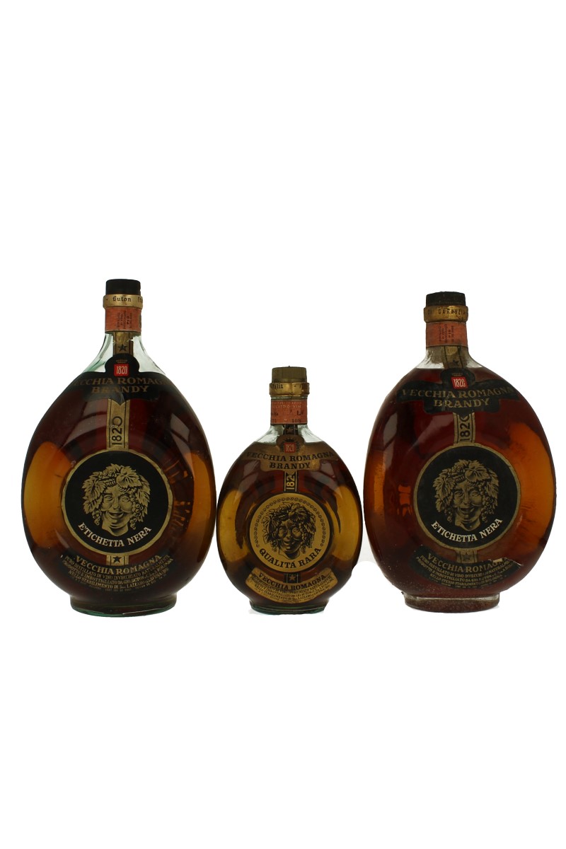 lot of 15 old Italian Brandy Vecchia Romagna Bot 60's 75cl plus one ...