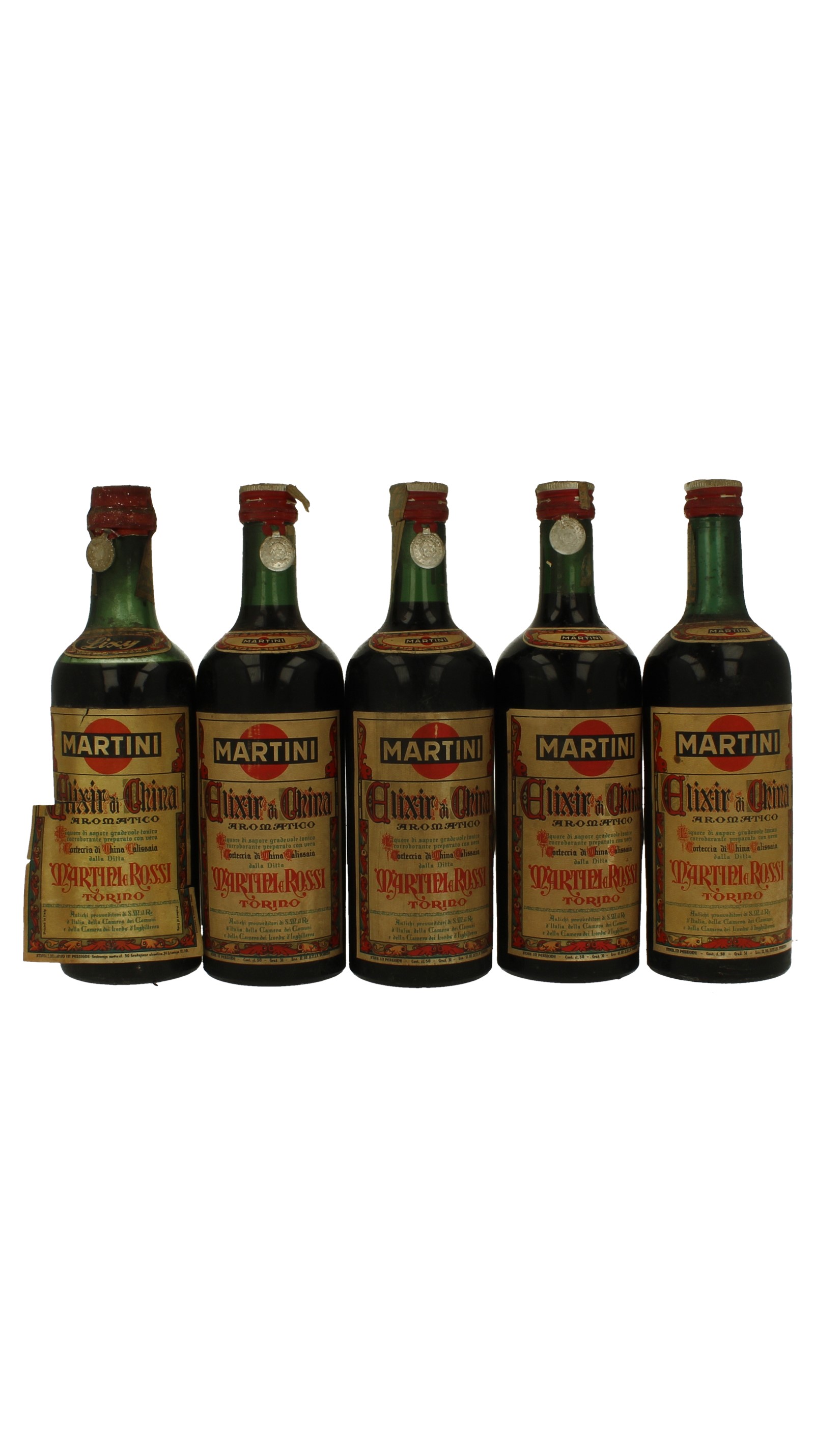 lot of 5 old Italian Liquor Elixir China Martini Bot.40/50/60's 35cl ...