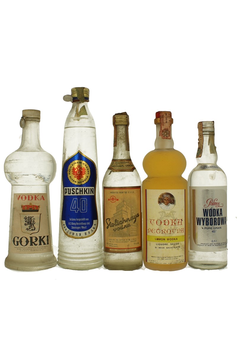 lot of 5 old Vodka Bot.40/50/60's 75cl - Products - Whisky Antique ...