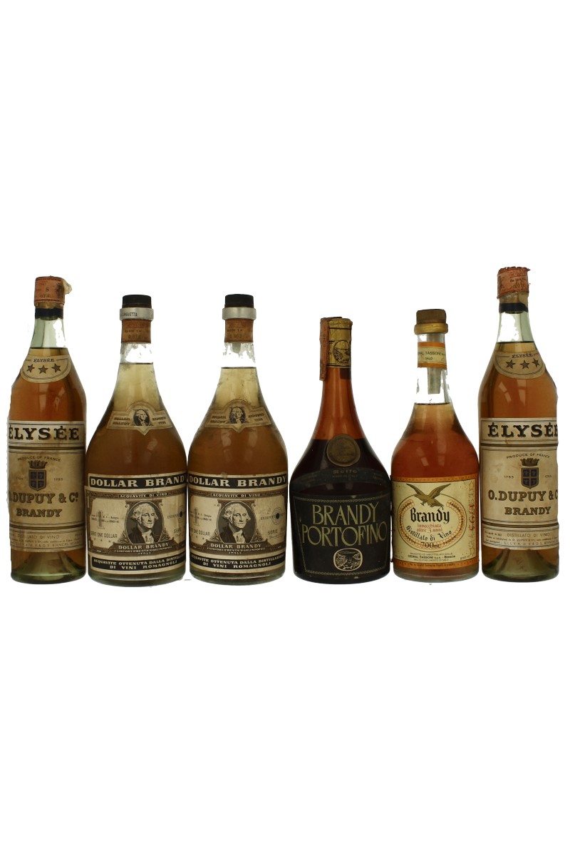 lot of 6 old Italian Brandy Mixed Bot 60's 75cl 40% - Products - Whisky ...