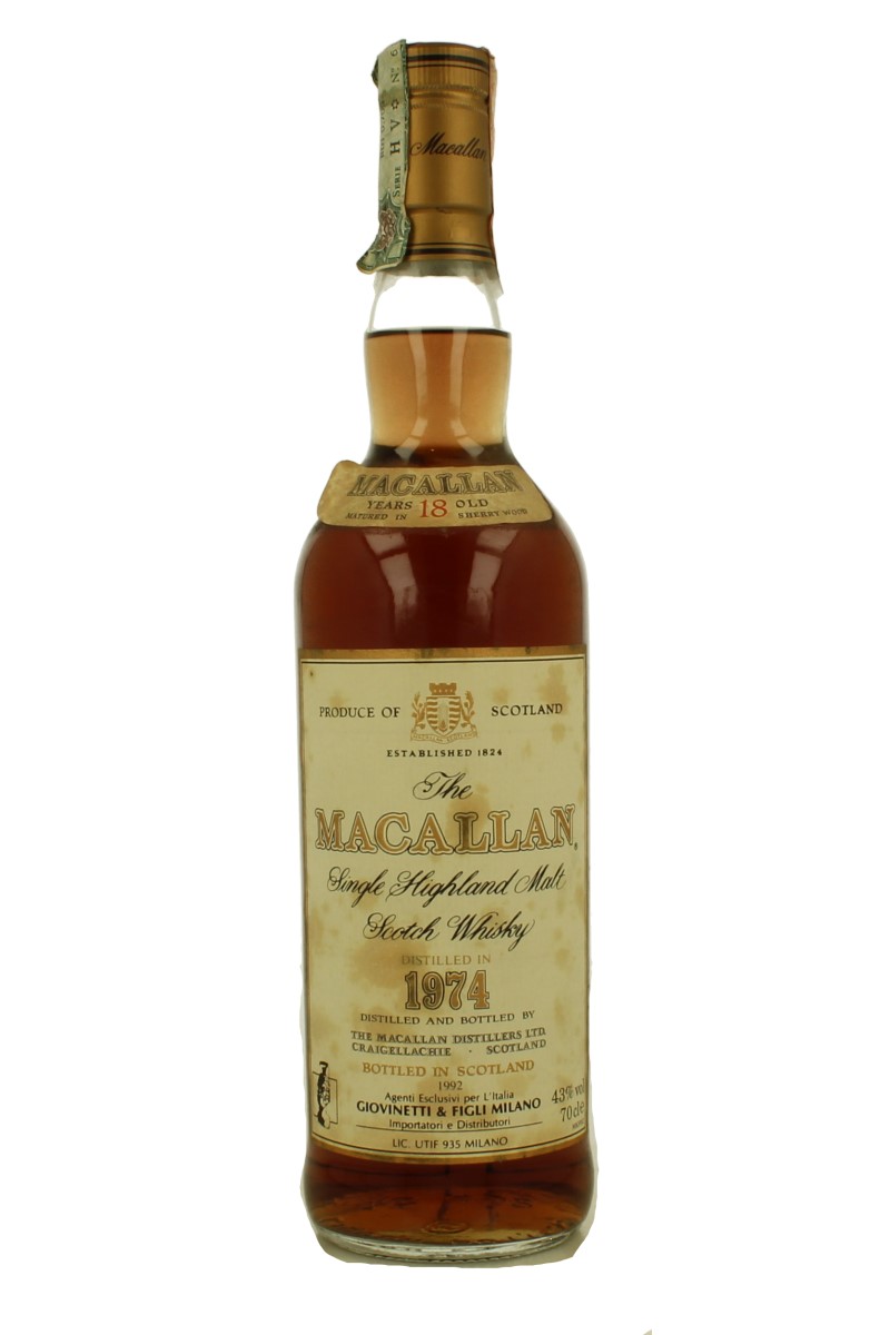 MACALLAN 18 years old 1974 1992 70cl 43% OB Giovinetti Import ...