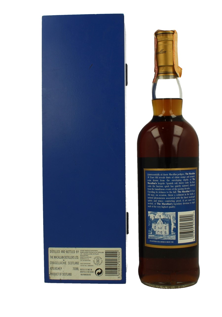 MACALLAN 30yo 70cl 43% SHERRY OAK -BLUE WOODEN BOX - Products - Whisky ...