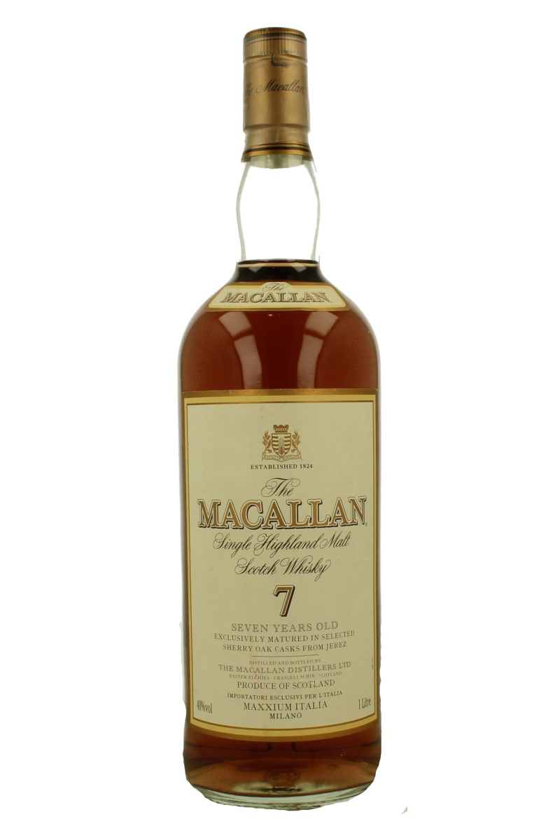 MACALLAN 7 Years Old 100cl 40% OB- Maxxium Import - Products - Whisky Antique, Whisky & Spirits
