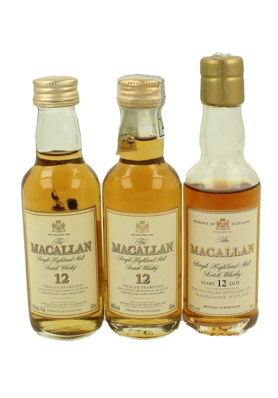MACALLAN miniature 12yo 3x 5cl OB - Products - Whisky Antique, Whisky ...