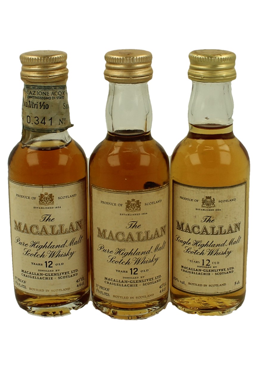 MACALLAN miniature 12yo 3x 5cl OB - Products - Whisky Antique, Whisky ...