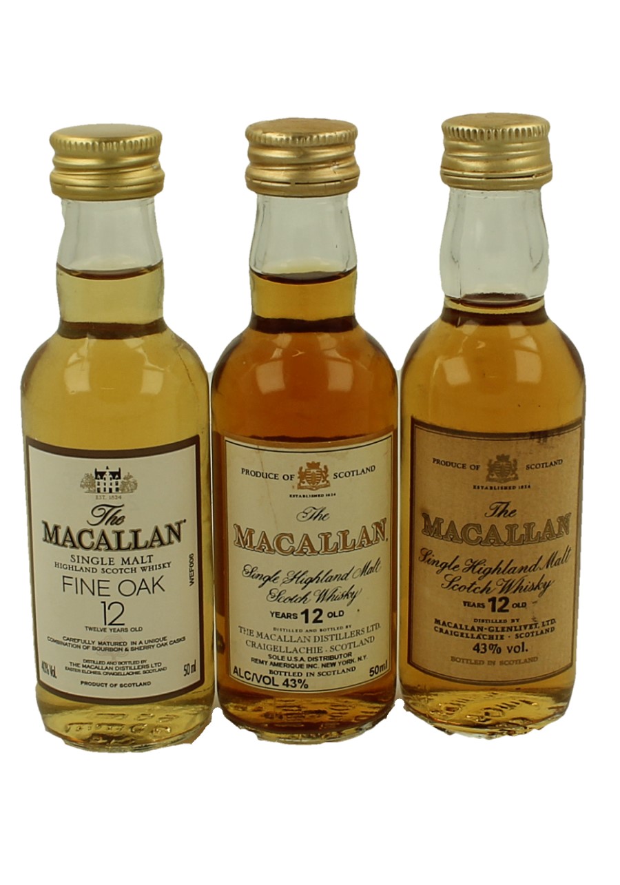 MACALLAN miniature 12yo 3x 5cl OB - Prodotti - Whisky Antique, Whisky ...