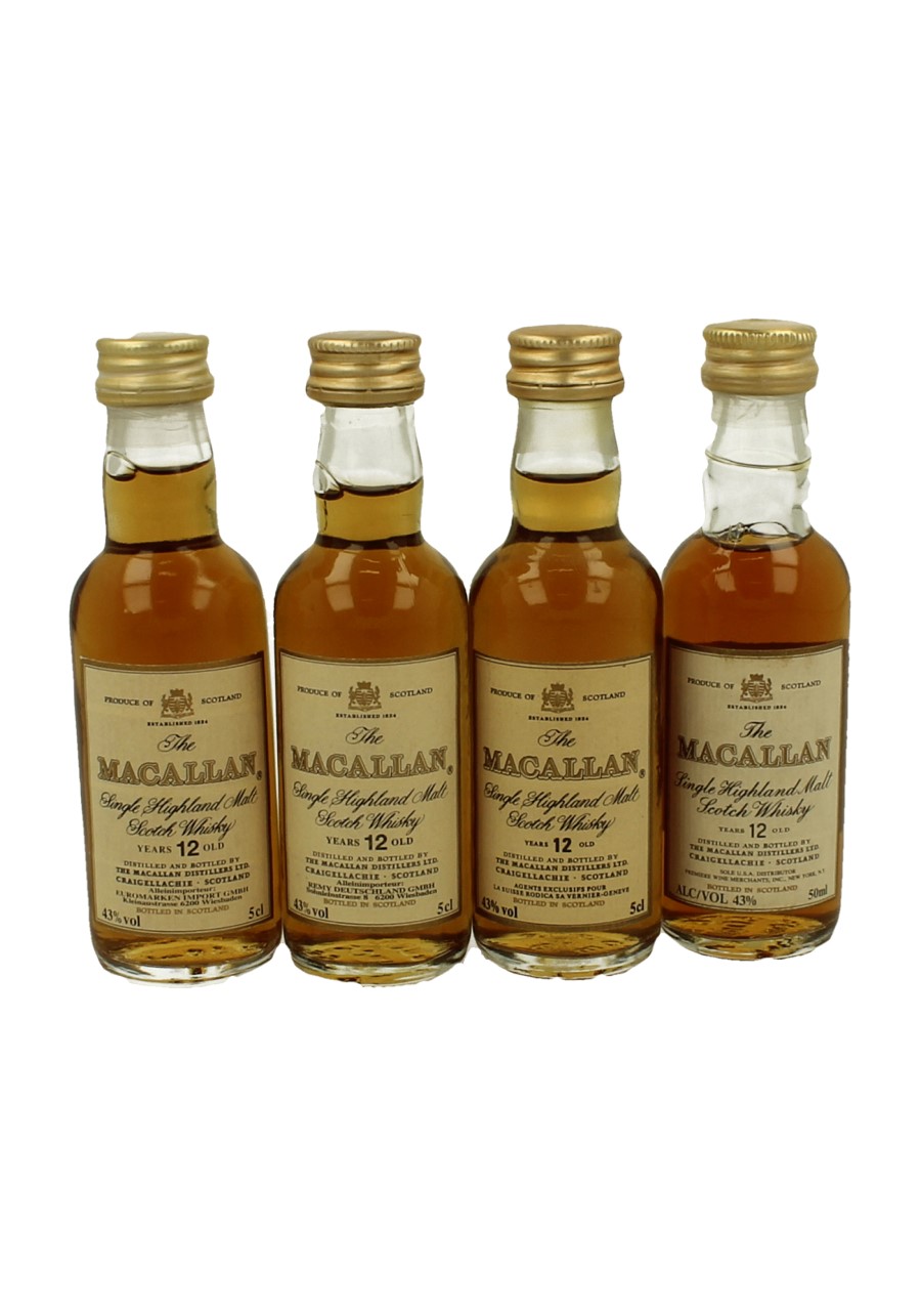 MACALLAN miniature 12yo 4x 5cl OB - Products - Whisky Antique, Whisky ...