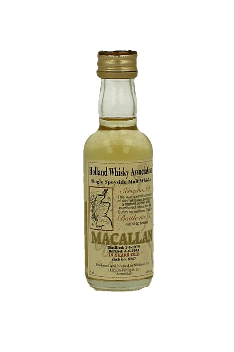 Macallan Miniature 19 Years Old 1975 1994 5cl 43% Holland Whisky ...