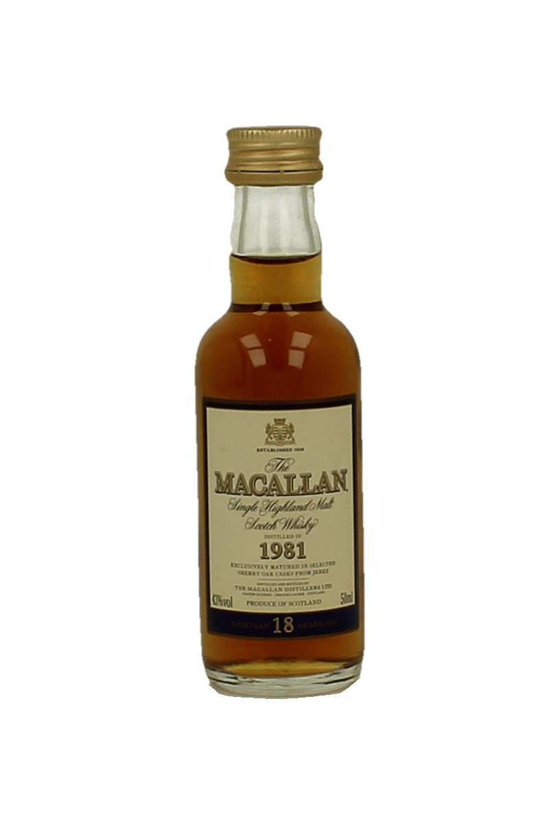 Macallan Miniature 1981 5cl 43% - Products - Whisky Antique, Whisky ...