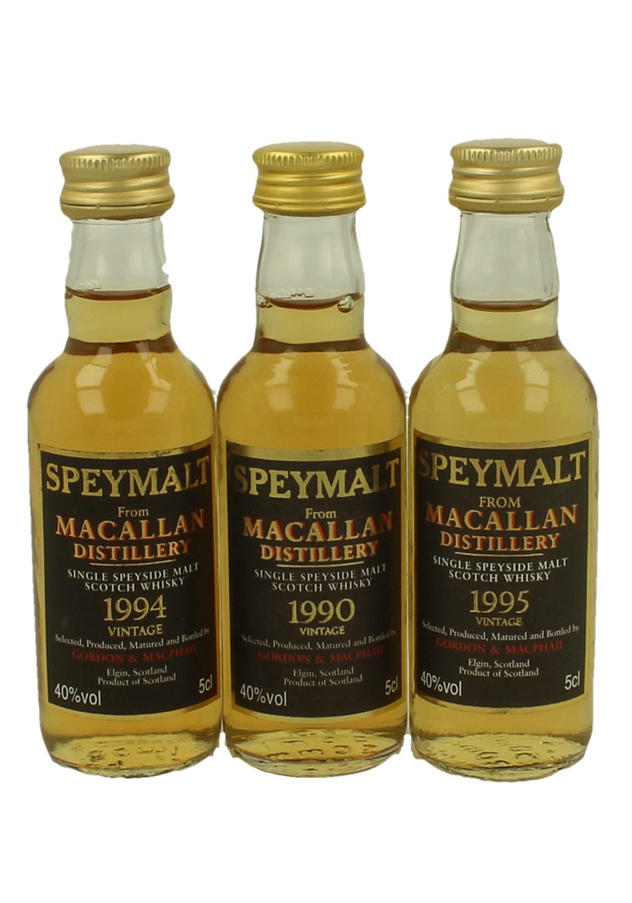 MACALLAN miniature 1990-1994-1995 3x 5cl G&M Speymalt - Products ...