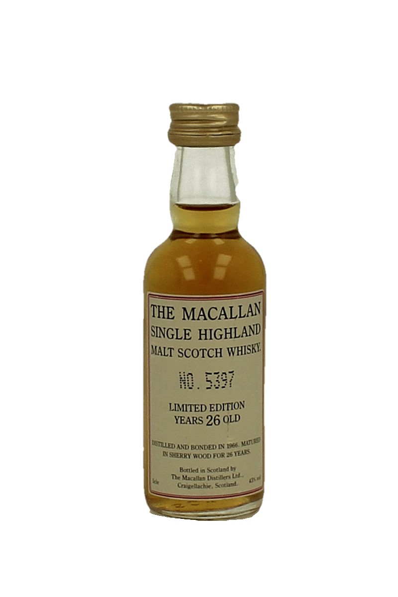 Macallan Miniature 26 Years Old 1966 5cl 43% n.5397 - Products - Whisky ...