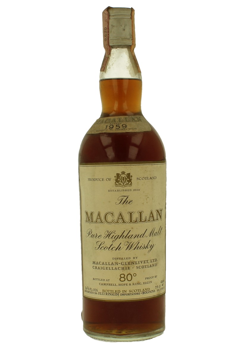 MACALLAN over 15 years Old 1959 26 2/3 Fl. Ozs 80°proof OB- no box ...