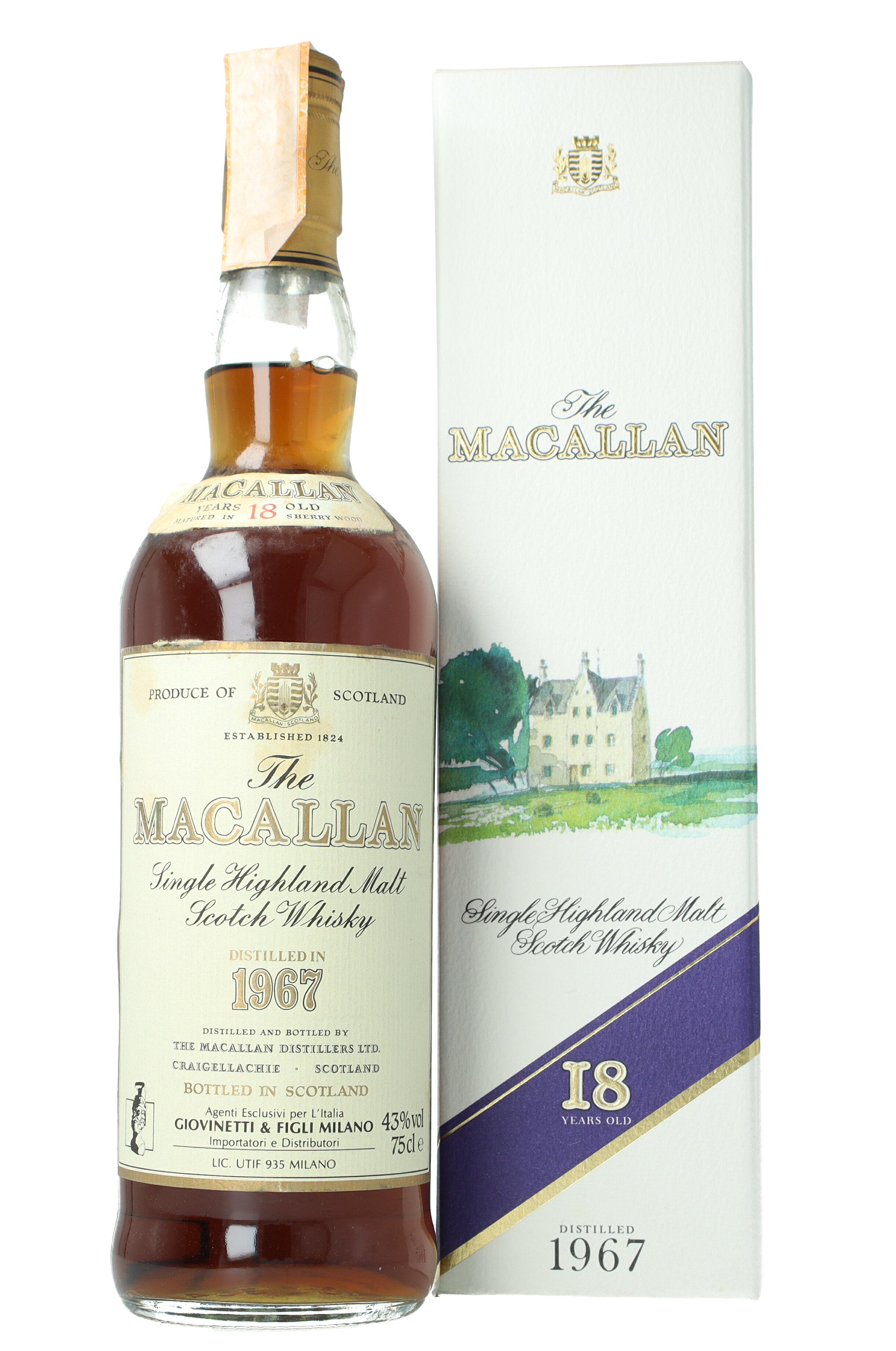 Macallan Speyside Scotch Whisky 18 Year old 1967 75cl 43% OB ...