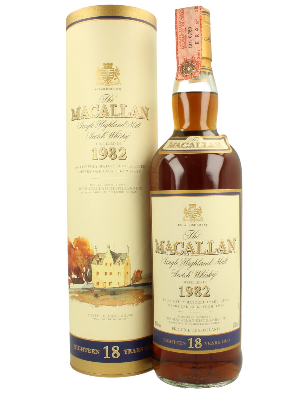 MACALLAN Speyside Scotch Whisky 18 year old 1982 70cl 43% Ob- Sherry ...