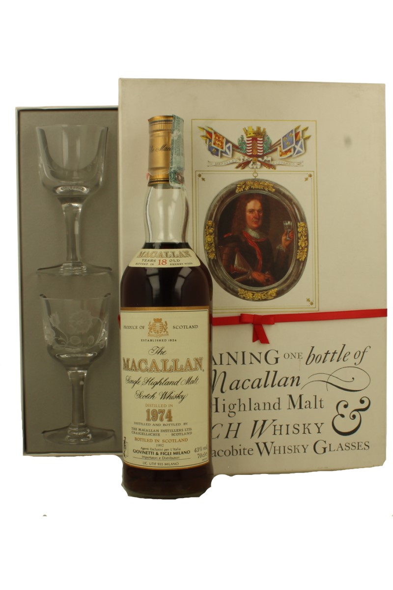 Macallan Speyside Scotch Whisky 18 Years Old 1974 70cl 43% OB-Box with ...