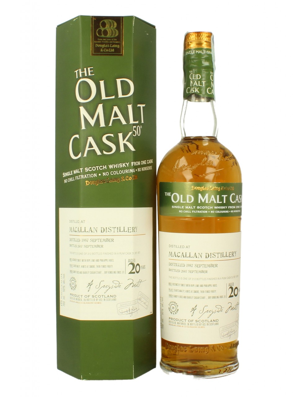 MACALLAN Speyside Scotch Whisky 20 year old 1987 2007 70cl 50% Douglas ...
