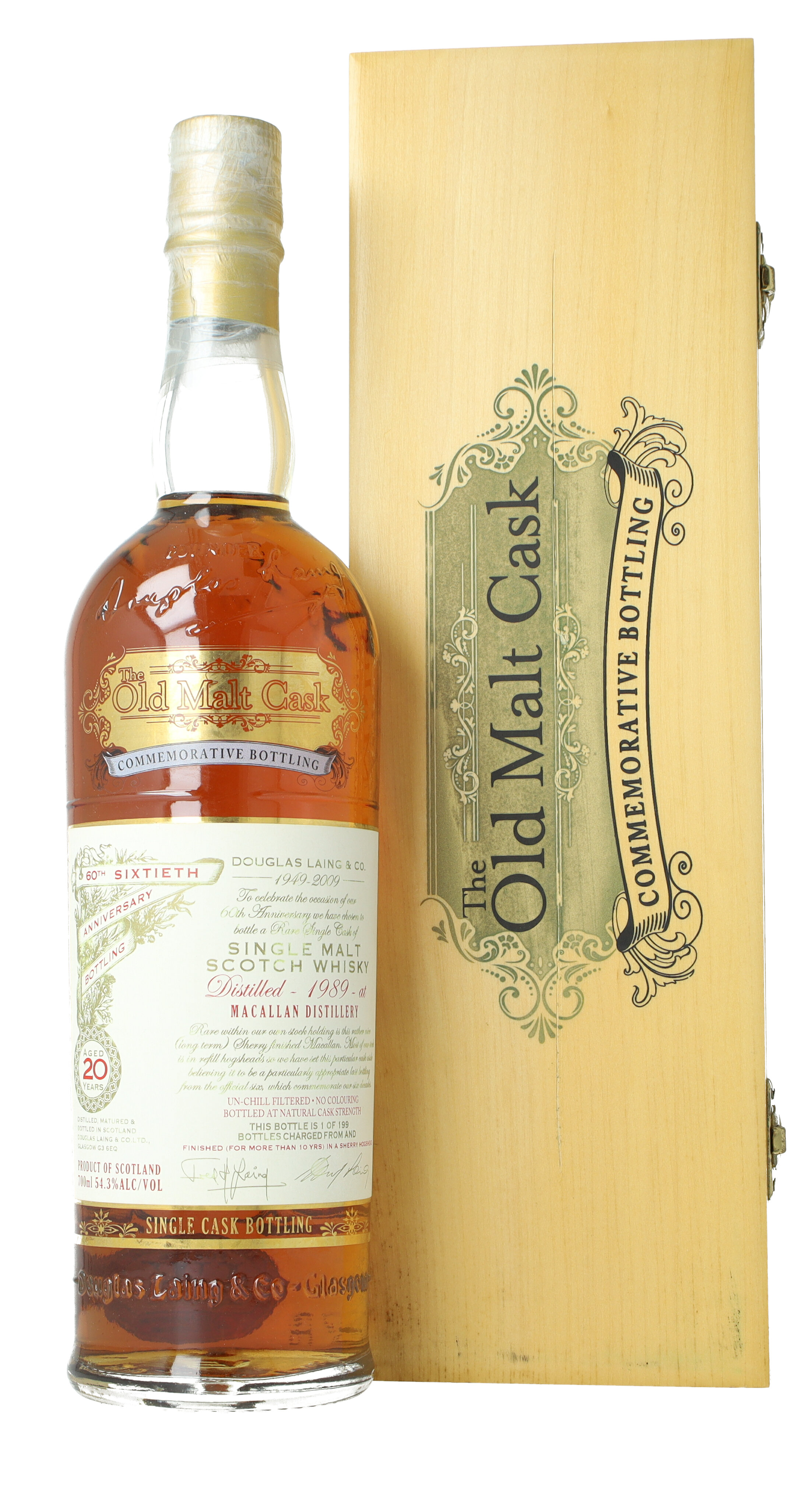 Macallan Speyside Scotch Whisky 20 year old 1989 2009 70cl 54.3% ...