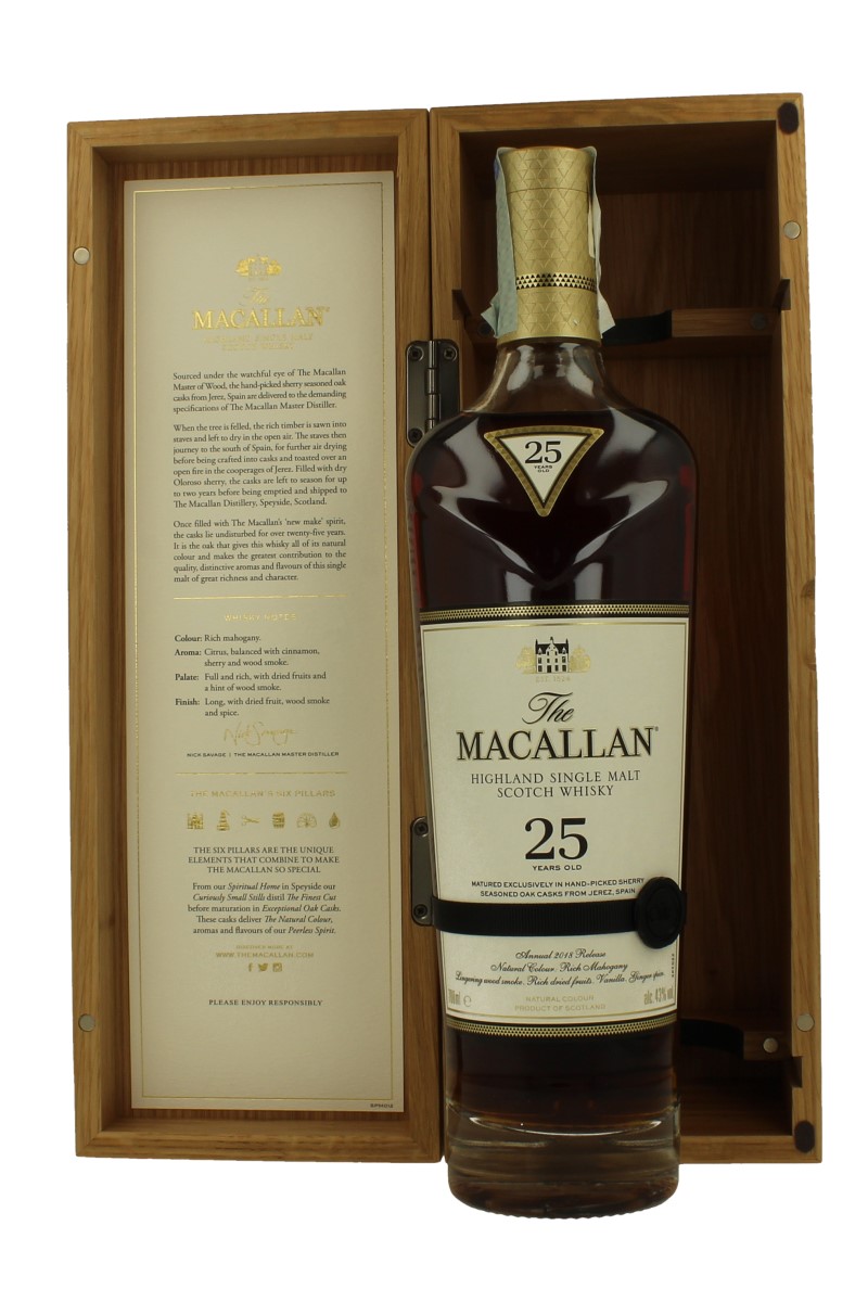 Macallan Speyside Scotch Whisky 25 years old 2019 edition 70cl 43% Ob ...