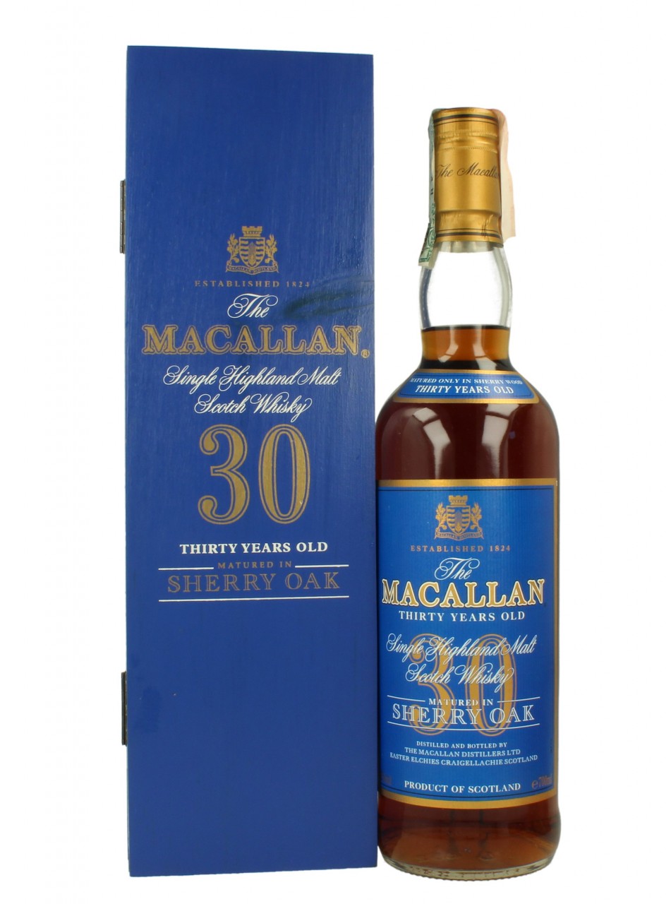 Macallan Speyside Scotch Whisky 30 Year old 75cl 43% Sherry oak blue ...