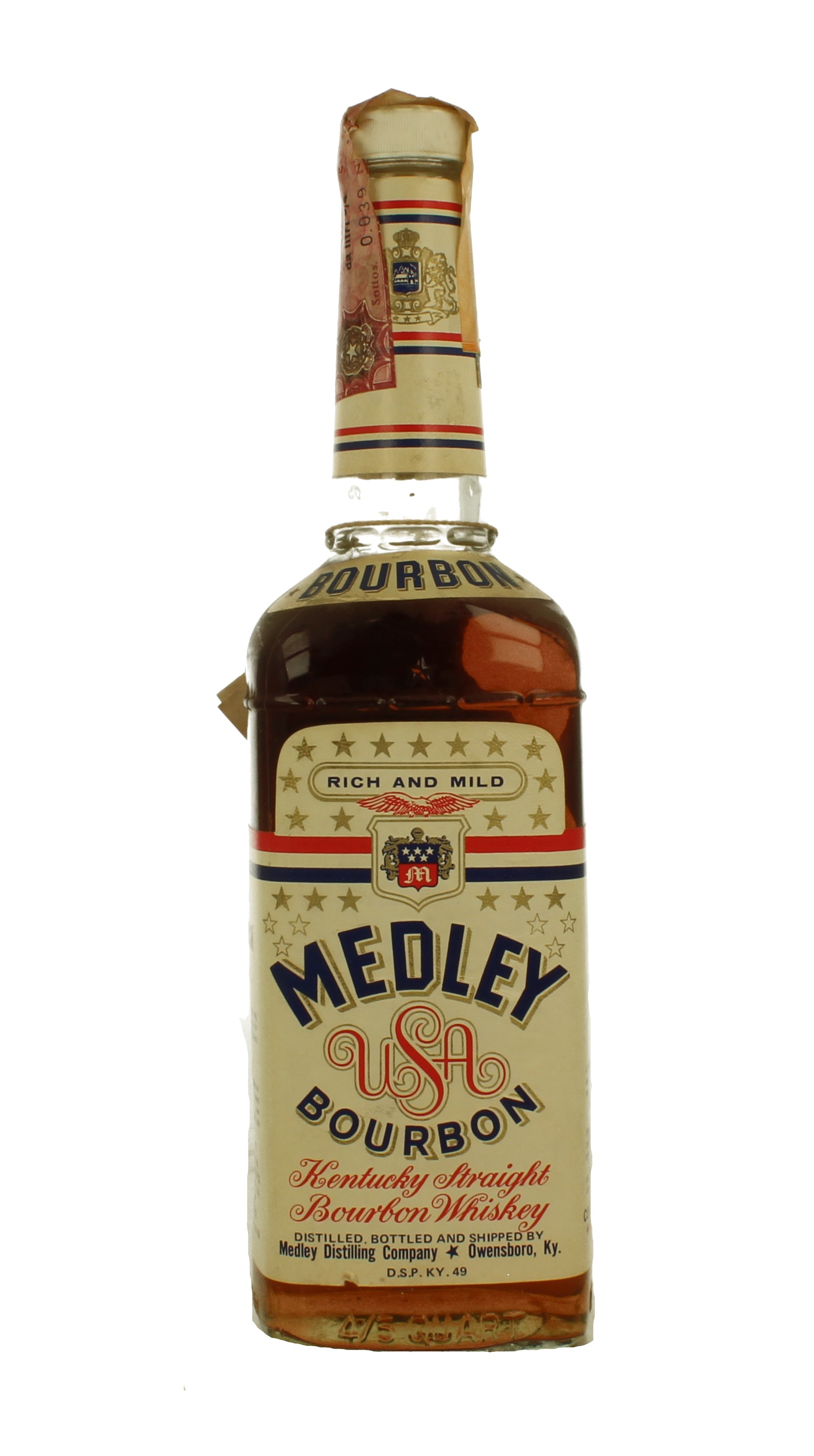 Medley Kentucky Straight Bourbon Whiskey bot 60/70's 75cl 43% ...