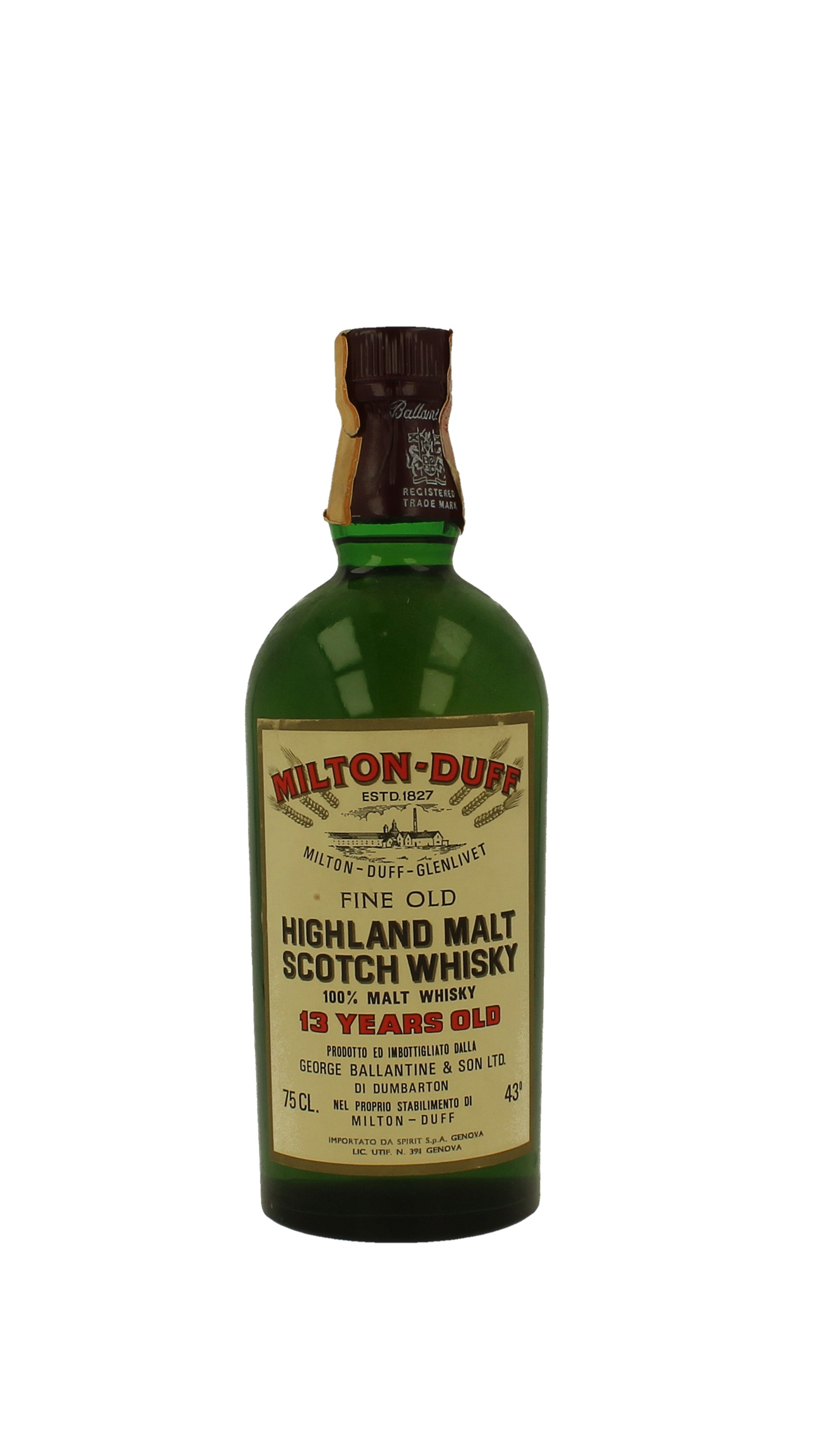 MILTON DUFF 13 years old Bot. 60/70's 75cl 43% George Ballantines ...