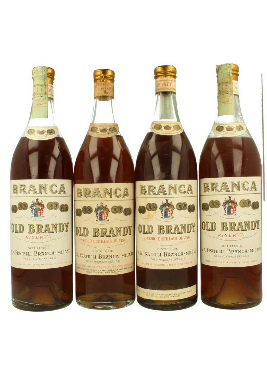 OLD BRANDY BRANCA 100CL 42 % BOTTLED IN THE 50'S-60'S SERIES OF 4 ...