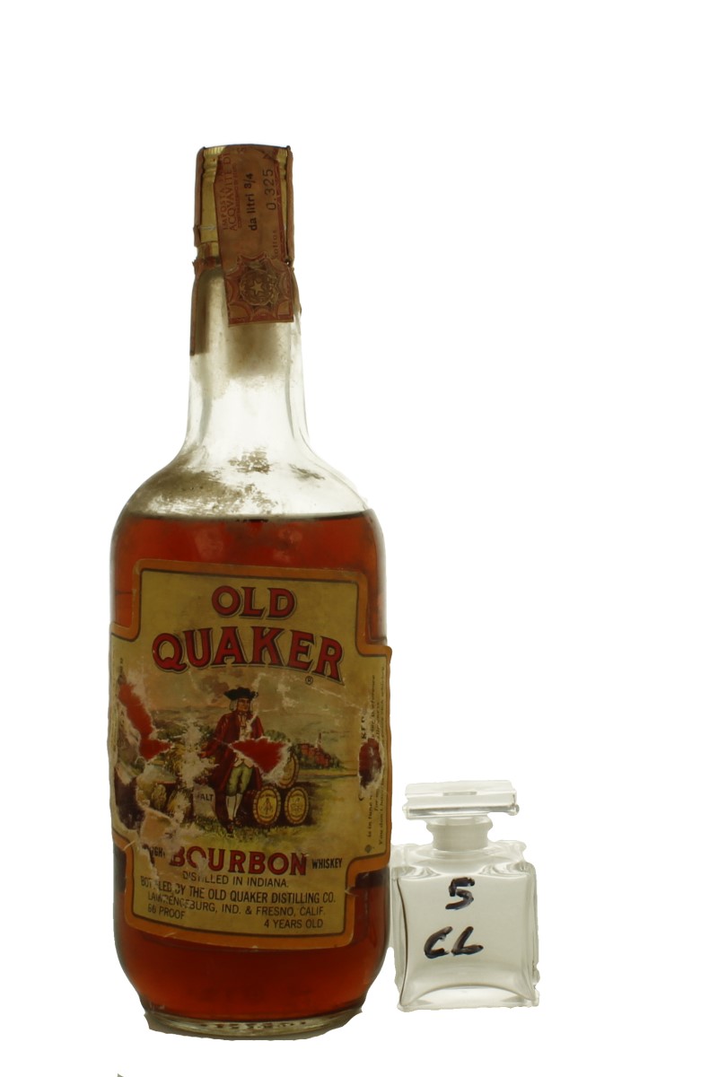 Old Quaker Bourbon SAMPLE 4 Years old - Bot.60's or early 70's 5CL 80 ...