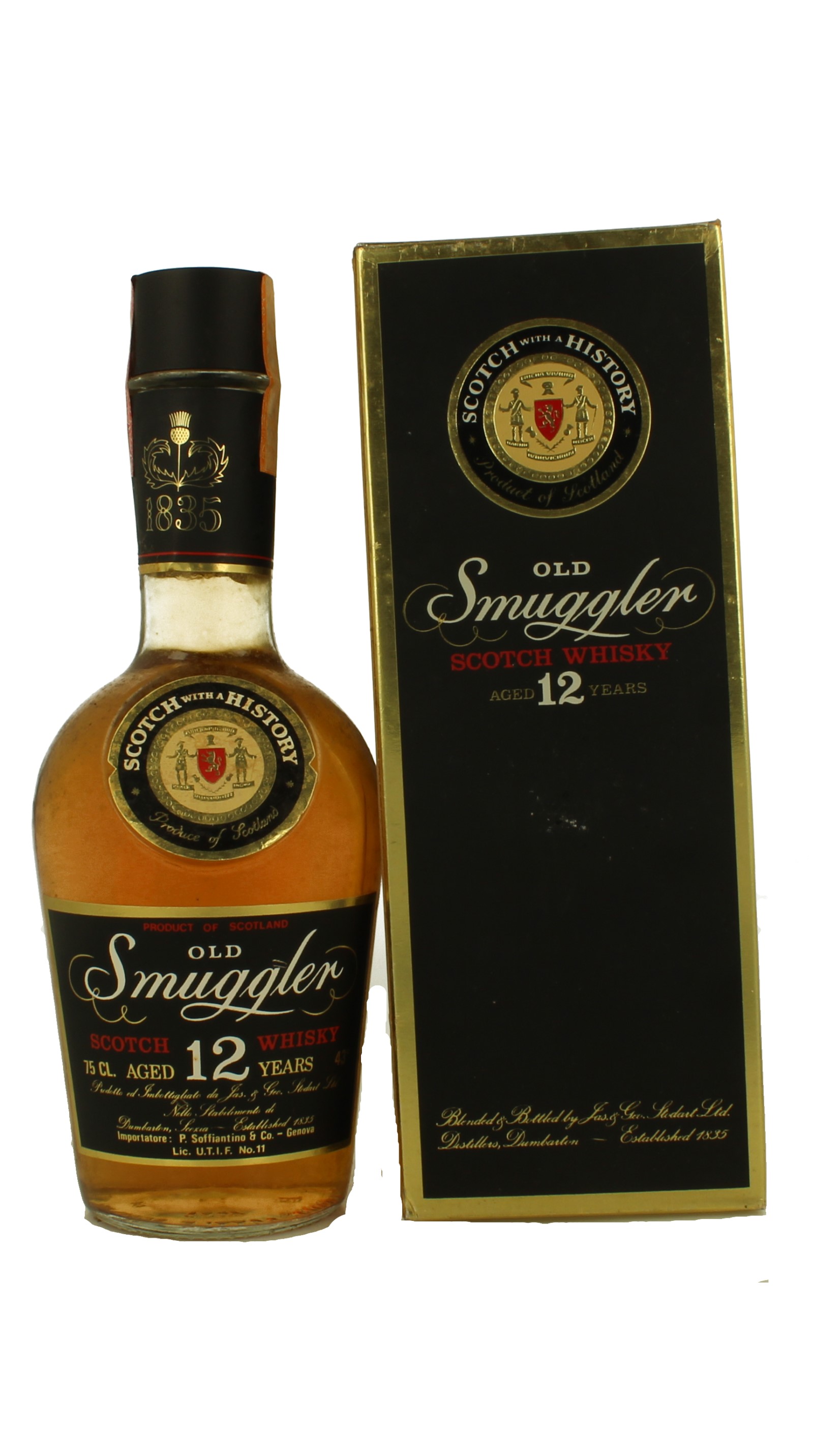 Old Smuggler Scotch whisky 12 Years Old bottled around 1970 75cl 43% ...