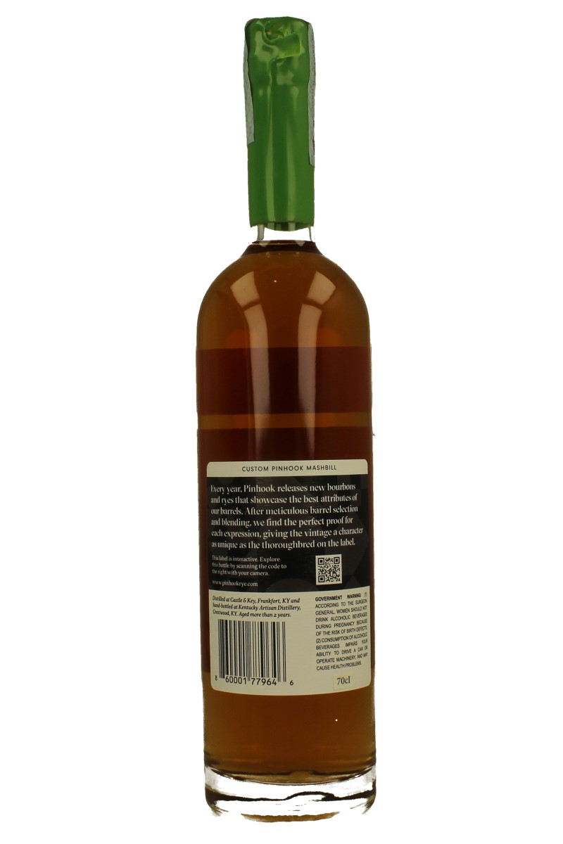 PINHOOK Kentucky Straight Rye Whiskey 70cl 49.5% 99 US proof Rey Munny ...