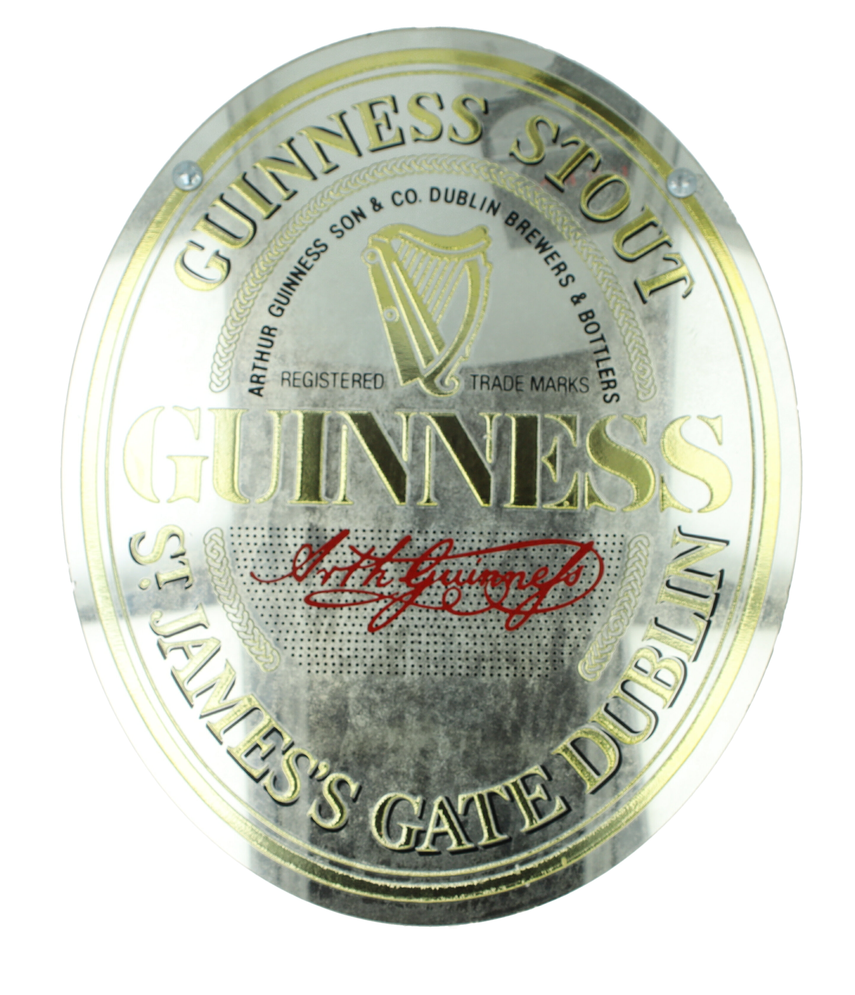 Plate Mirror Guinness Beer from 60's -70's 30cm x 38cm - Products ...
