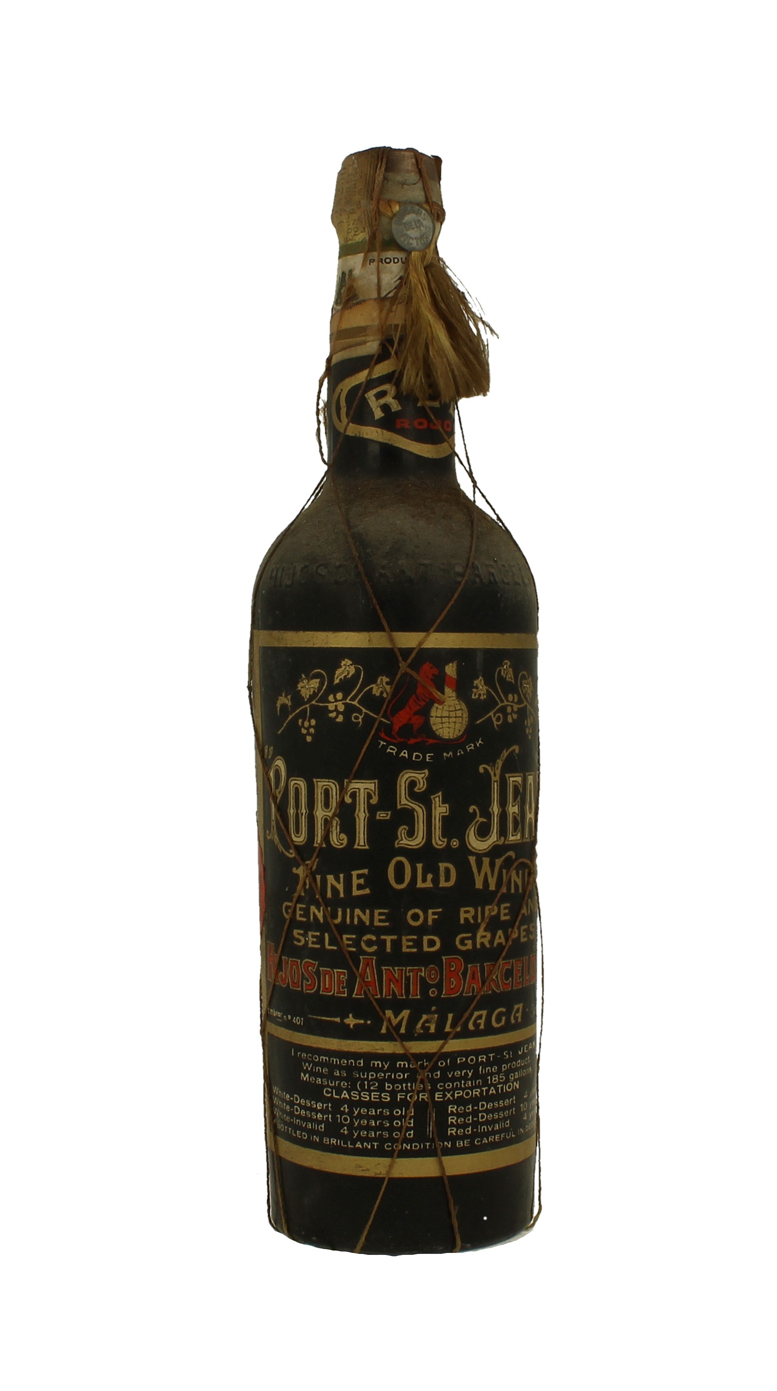 Port San Jean Malaga Wine Bot 60/70's 75cl - Products - Whisky Antique ...