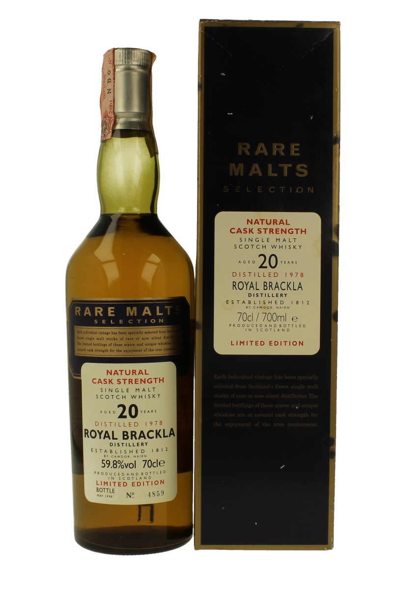 ROYAL BRACKLA 20 years old 1978 1998 70cl 59.8% RARE MALTS SELECTION ...